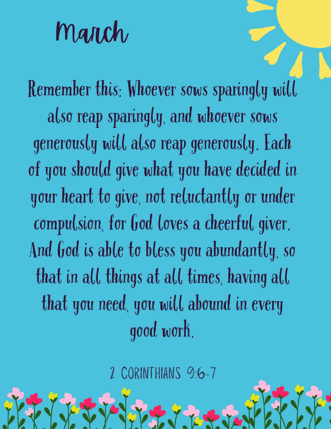 12 Monthly Bible Verse Printables - Etsy