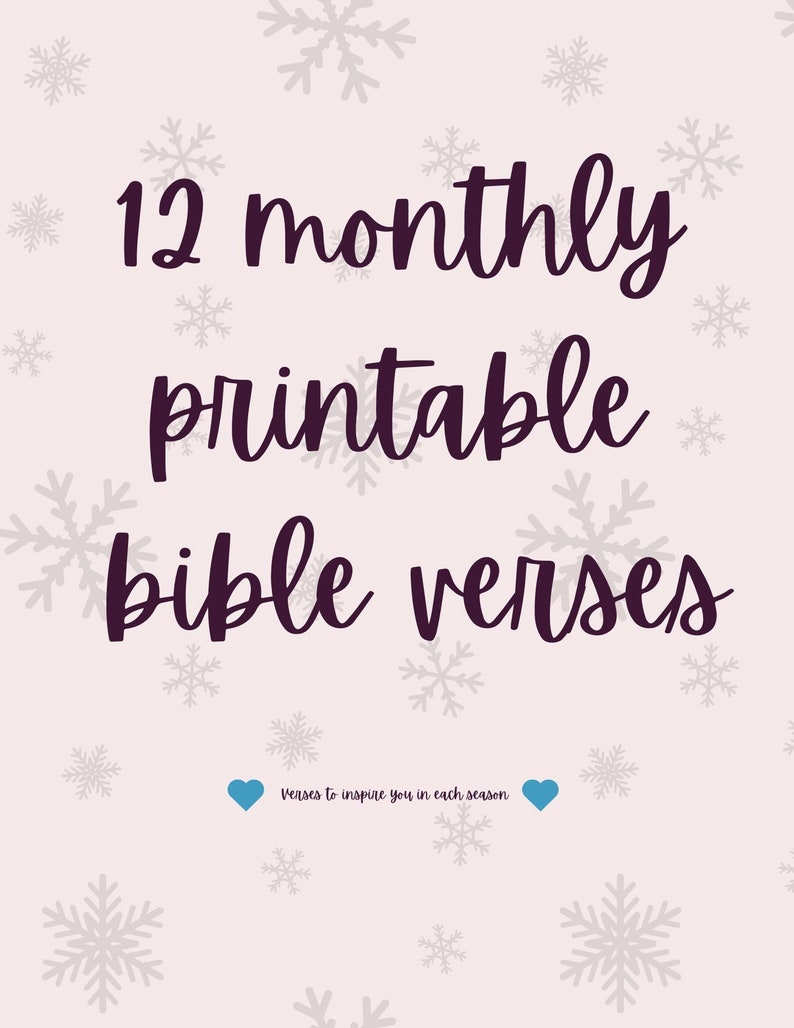 12 Monthly Bible Verse Printables - Etsy