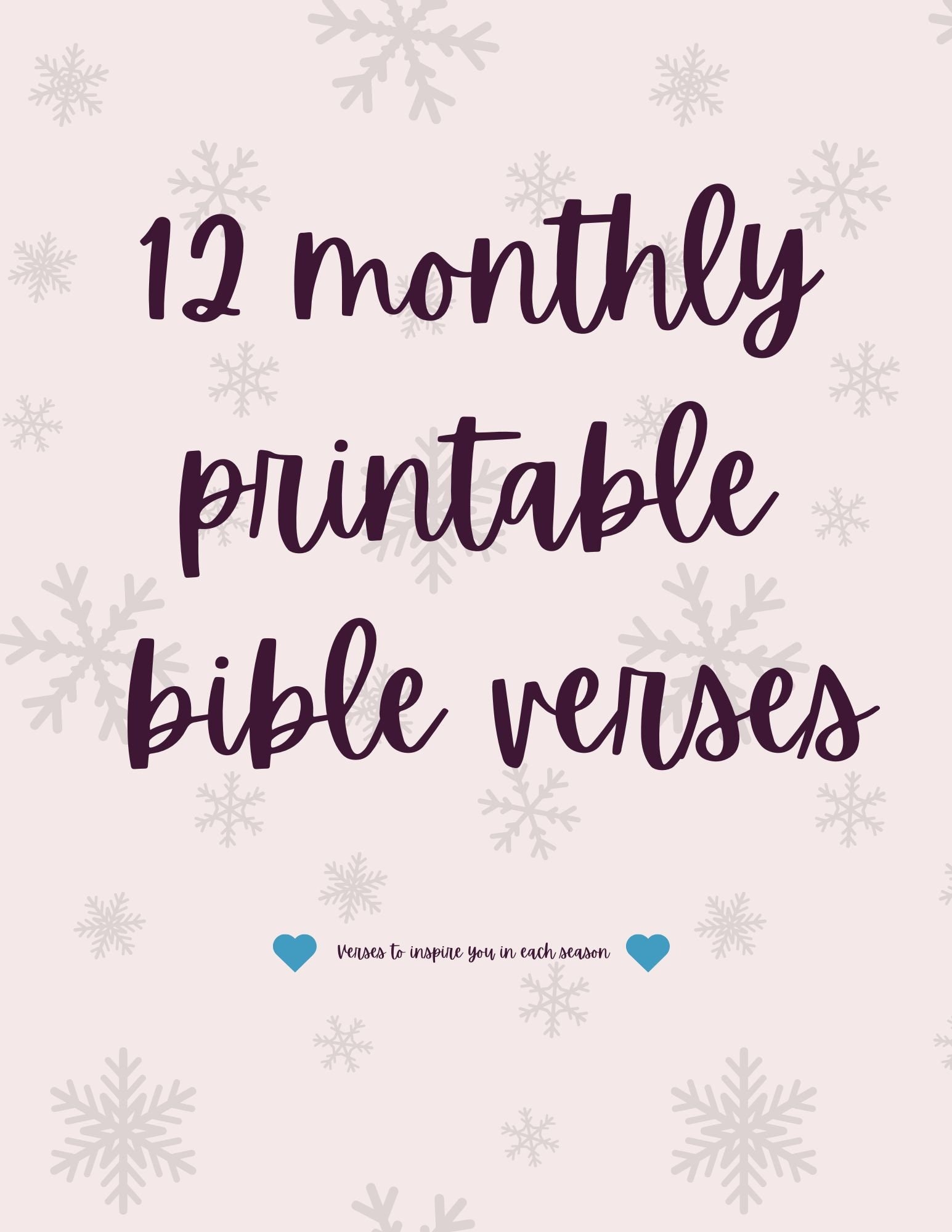 12 Monthly Bible Verse Printables - Etsy