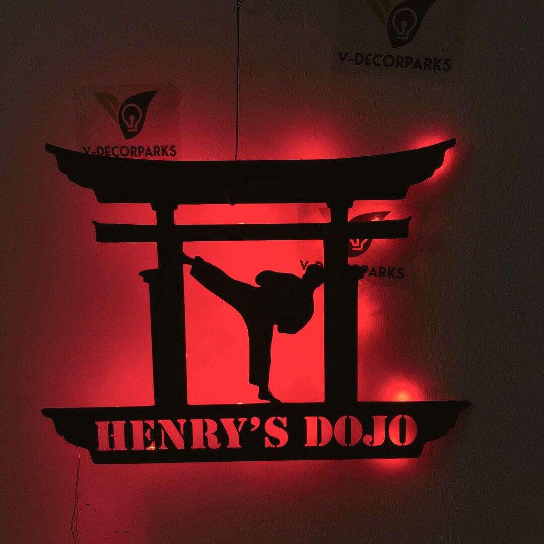Custom Karate Metal Sign With LED Lights Karate Metal Wall - Etsy