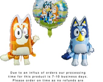 Bluey and Bingo Birthday 3PC Balloon Set. Party Supplies and ...