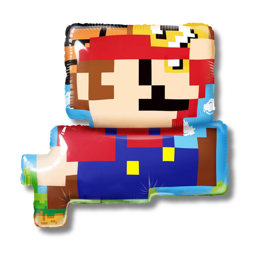 1 Super Mario Pixelated Balloon Mario Party Supplies Birthday Balloon ...