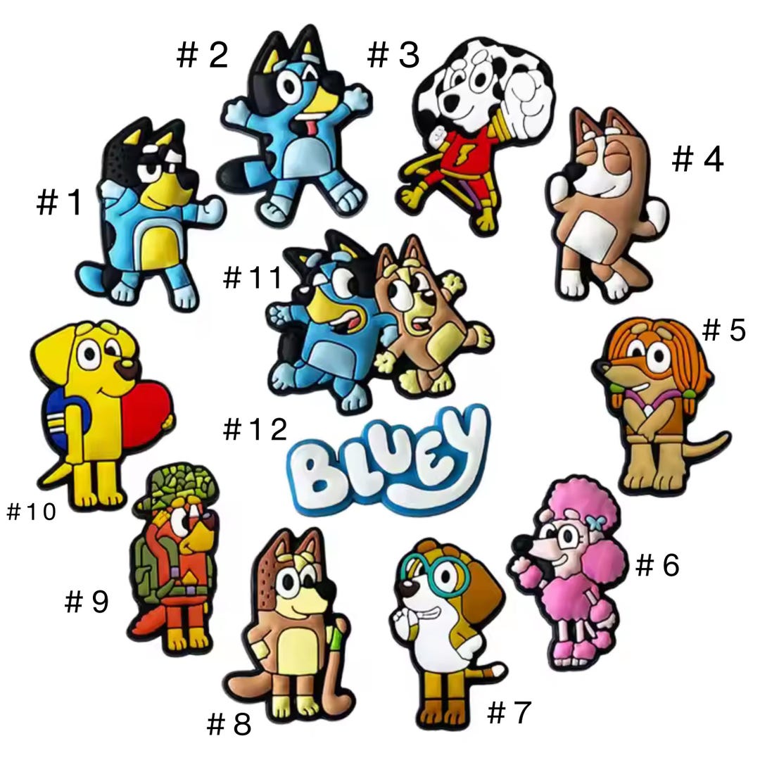 Bluey Shoe Charms Jibbitz Croc Jibbitz Bluey Croc Charms Blue Dog ...