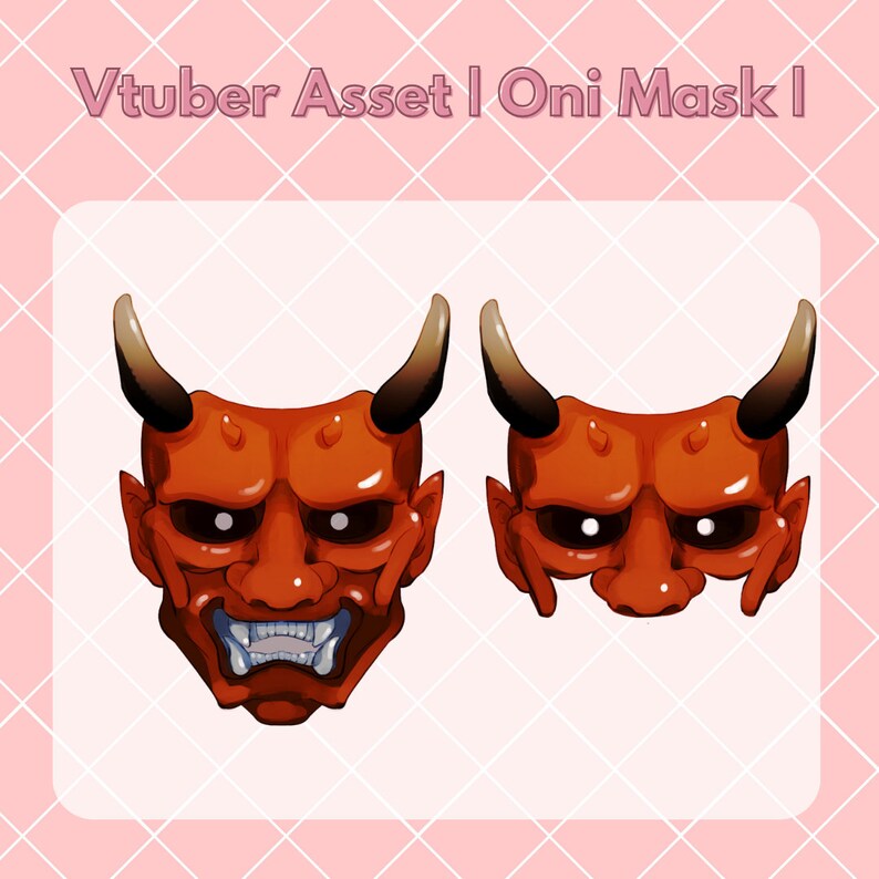 Vtuber Asset Oni Mask - Etsy