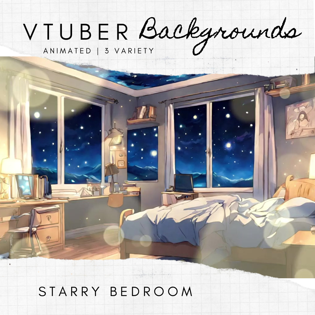 Animated Background for Vtuber Twitch Overlay Cozy Starry Sky - Etsy