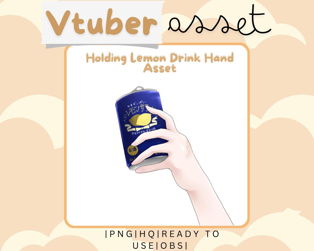 Vtuber Asset Lemon Can Drink Holding Hand Assets + Compatible in Vtube ...