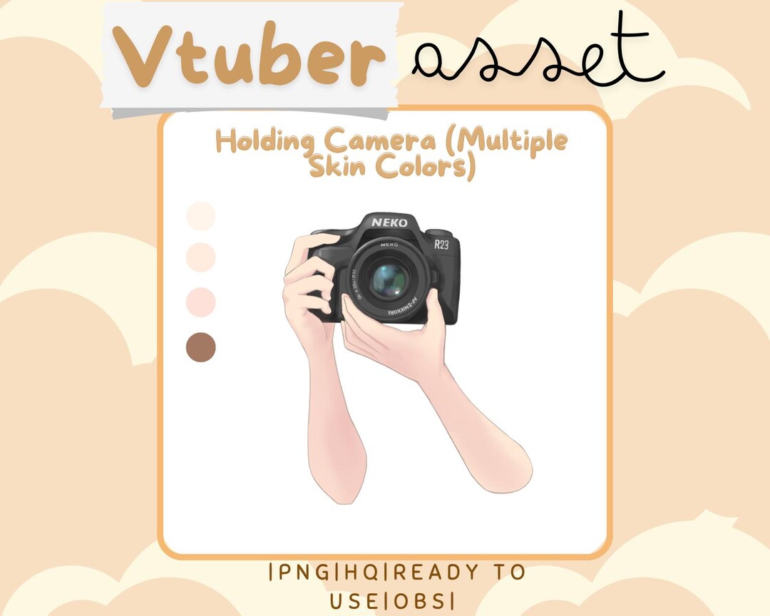Vtuber Asset Holding Camera Caught in 4K Hand Assets Multiple Skin ...