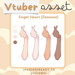 Vtuber Asset Hand Asset Finger Heart (masculine and Feminine) Channel ...