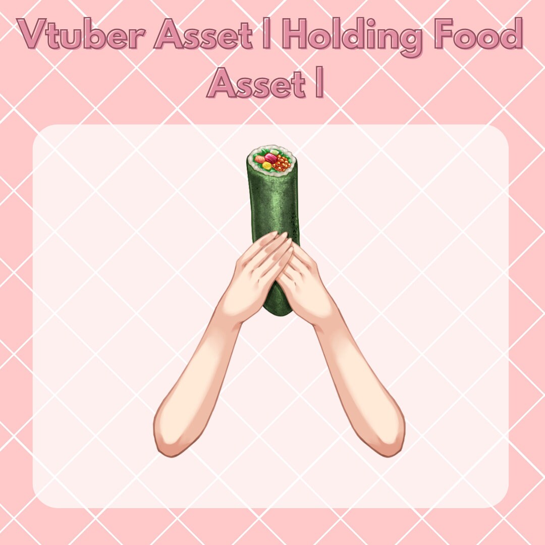 Vtuber Asset Holding Food Hand Asset - Etsy