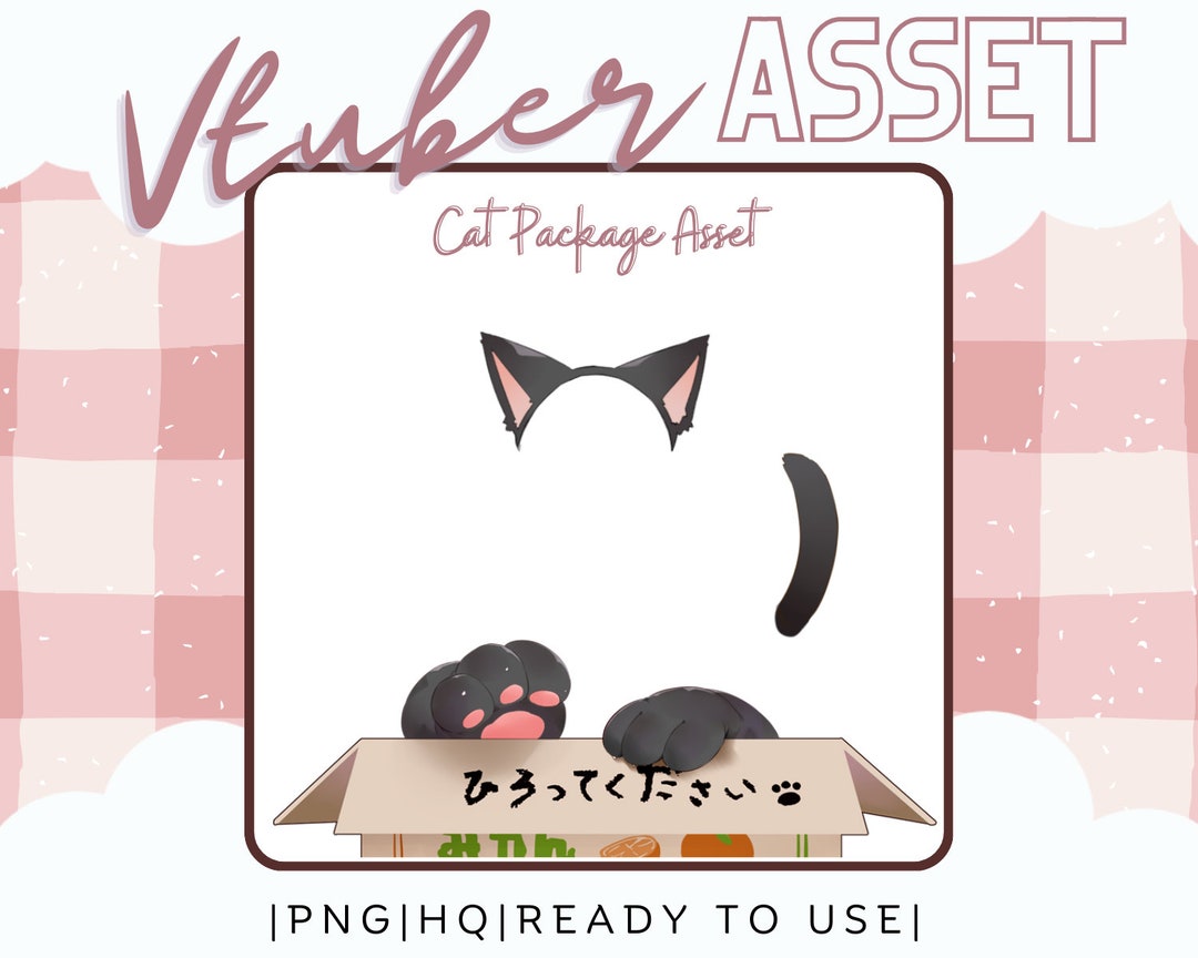 Vtuber Asset Cat Package Asset Box Tail and Neko Cat Ears - Etsy