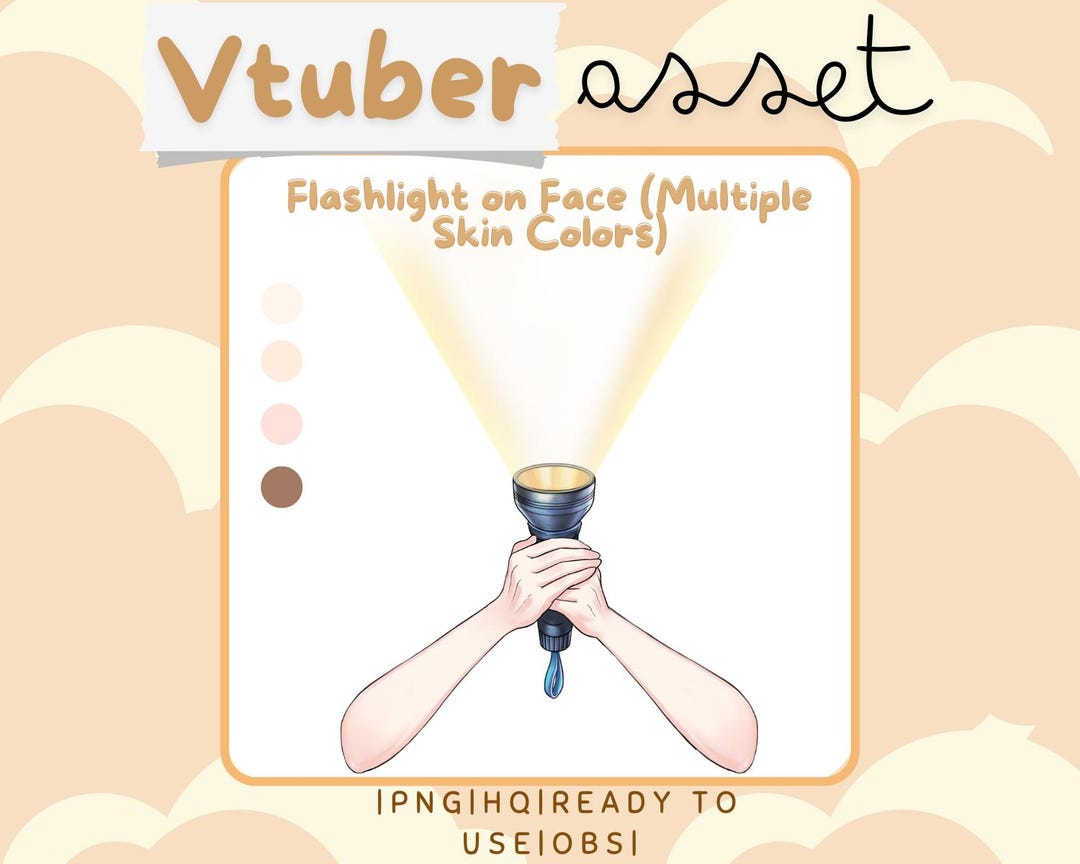 Vtuber Asset Flashlight on Face Hand Assets Customizable High Quality ...