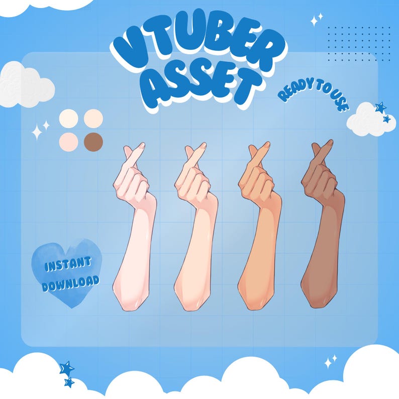 Finger Heart | Vtuber Asset | Hand Accessory for Live2d - Etsy