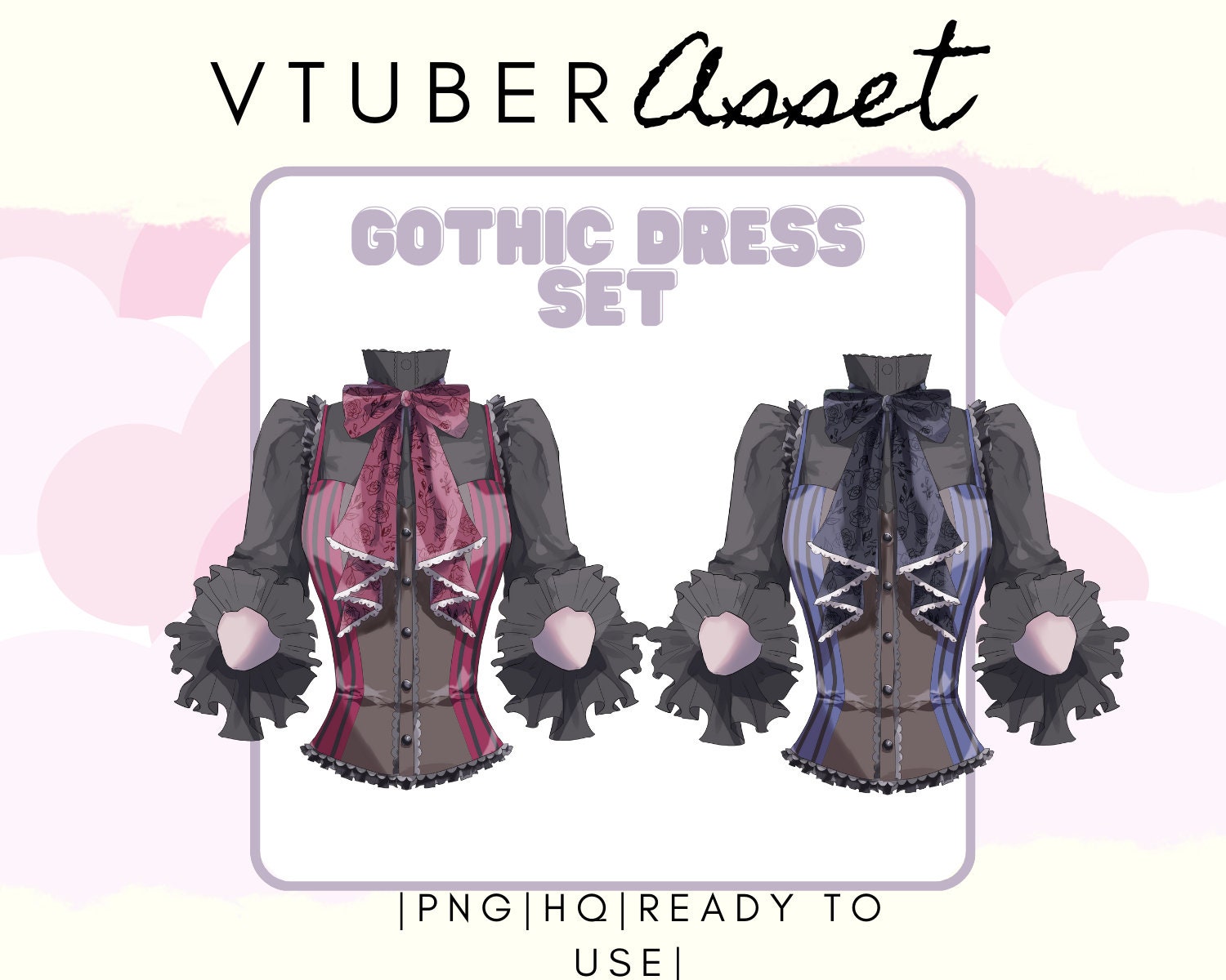 Vtuber Asset - Gothic Dress & Necklace - Prop Accessory Overlay ...