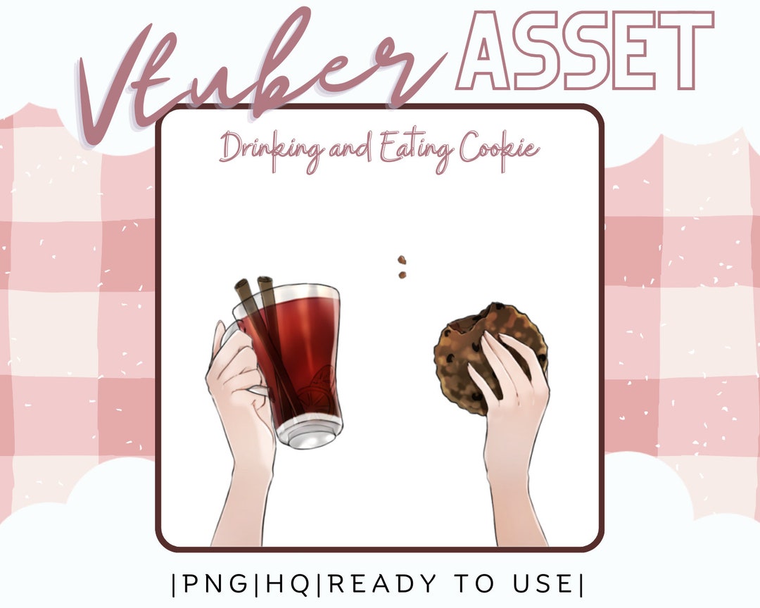 Vtuber Asset Hand Asset Drinking and Eating Cookie - Etsy