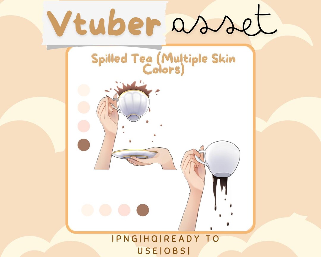 Vtuber Asset - Drinking Tea - Hand Asset- Prop Accessory Overlay ...