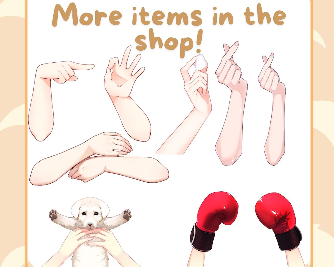 Vtuber Asset Hand Asset Holding Sign (2 Colors) OBS Streamlabs Vtube ...