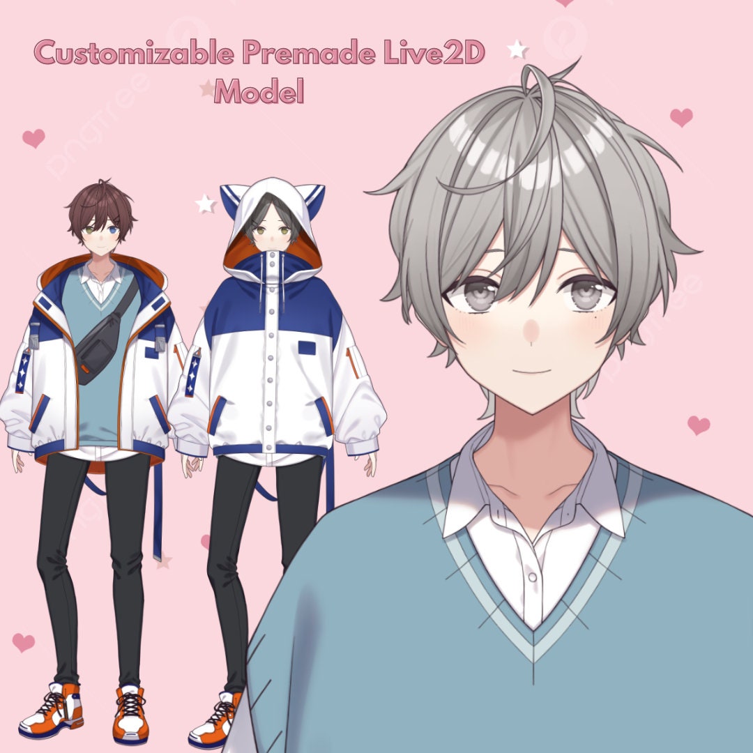 Premade Live2d Model Boy Vtuber Ready Rigged Customizable 7 Expressions ...