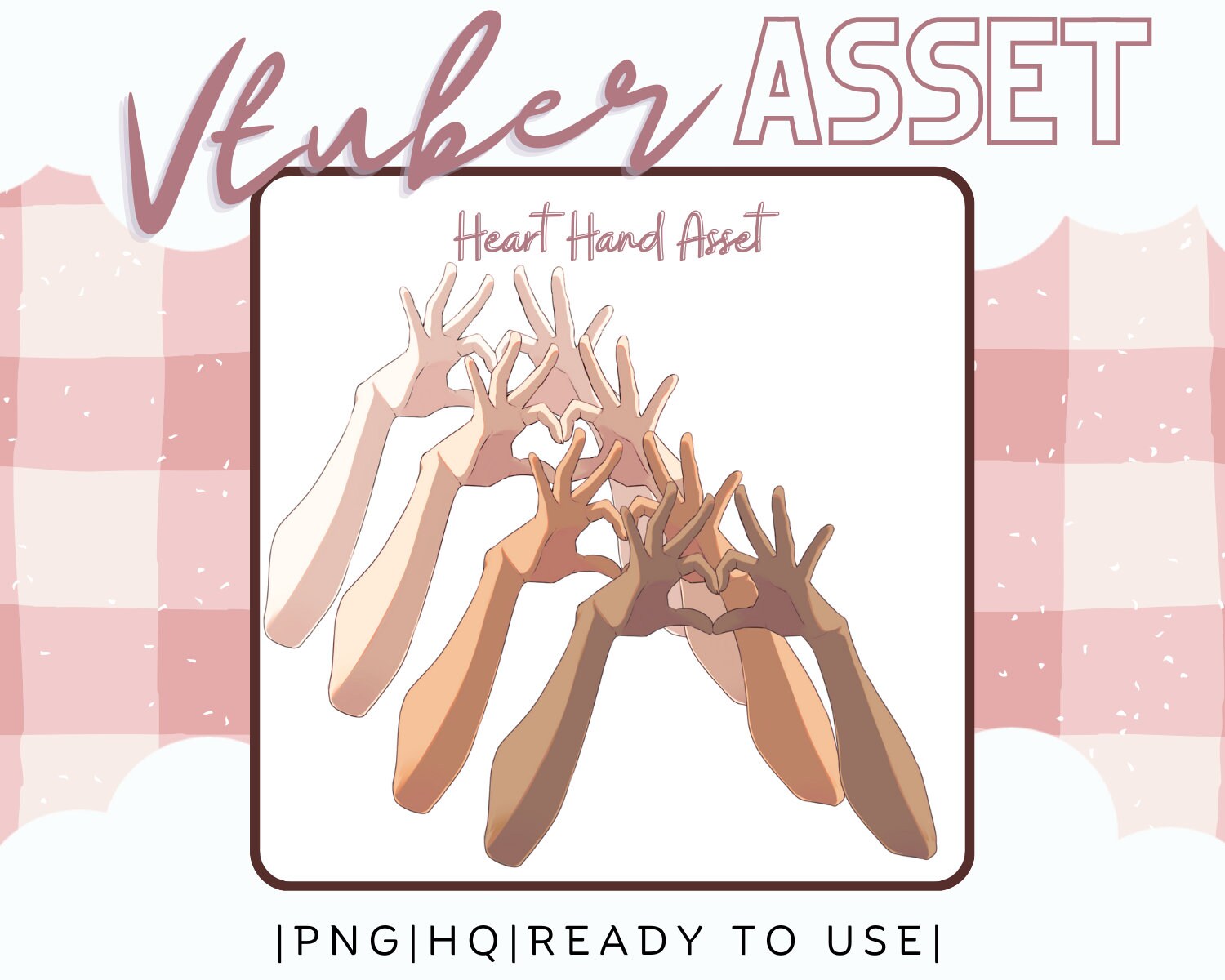 Vtuber Asset Hand Asset Heart Hand 8 Skin Tones - Etsy