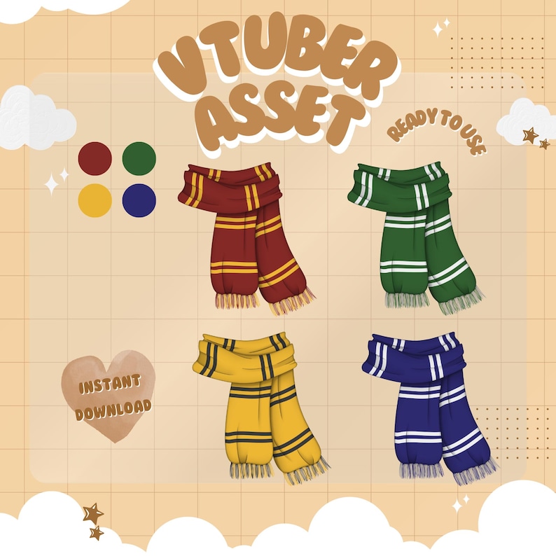 Vtuber Asset - Wizard Scarf - Magic Academy - Prop Accessory Assets ...