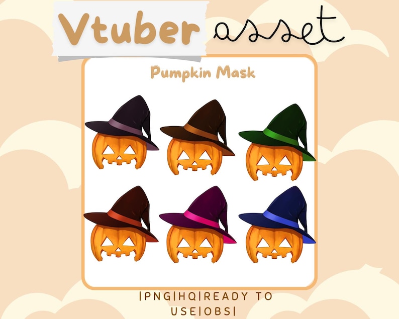 Vtuber Asset - Pumpkin Mask - Halloween - Prop Accessory Overlay ...