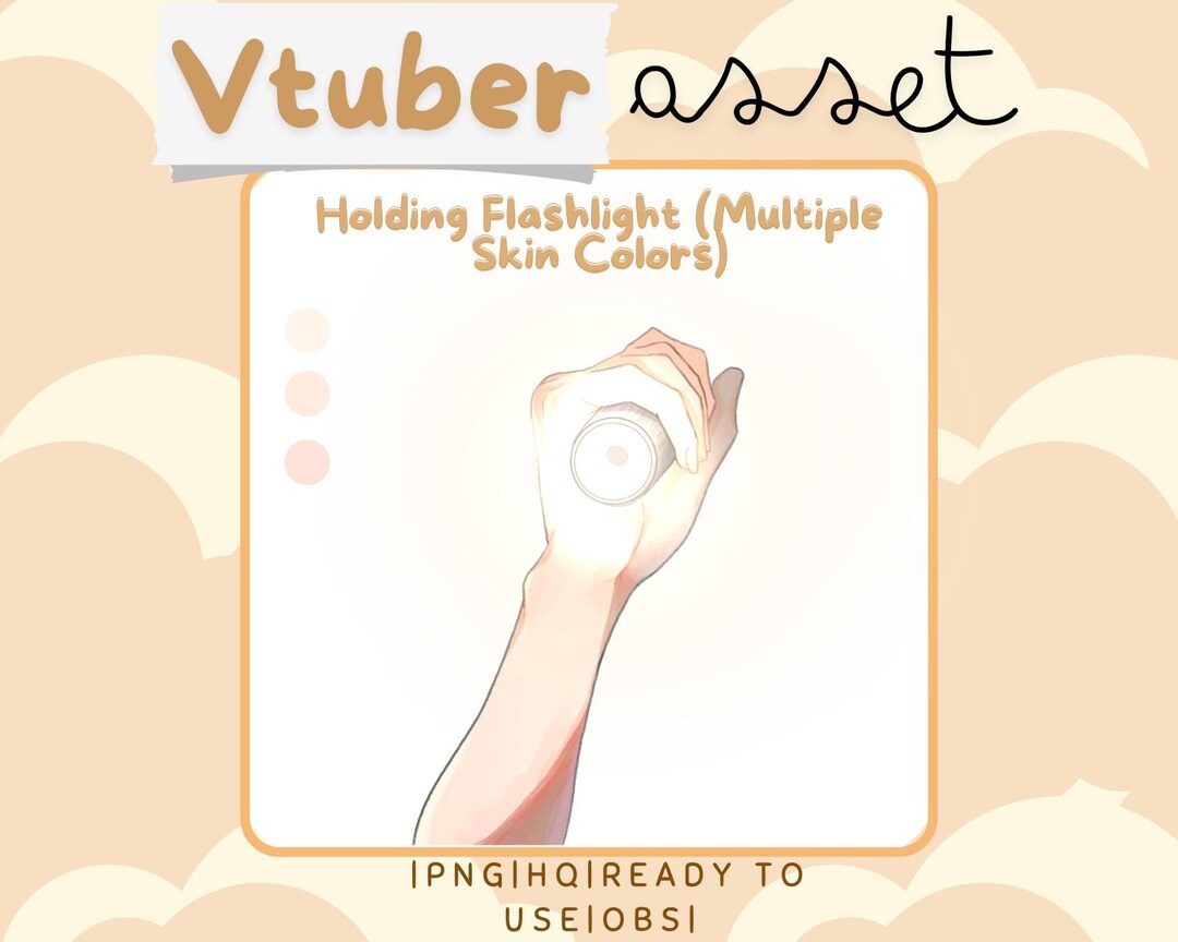 Vtuber Asset Hand Asset Holding Flashlight Customizable OBS Vtube ...
