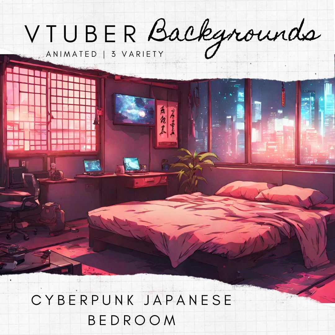 Animated Background for Vtuber Twitch Overlay Japanese Cyberpunk ...