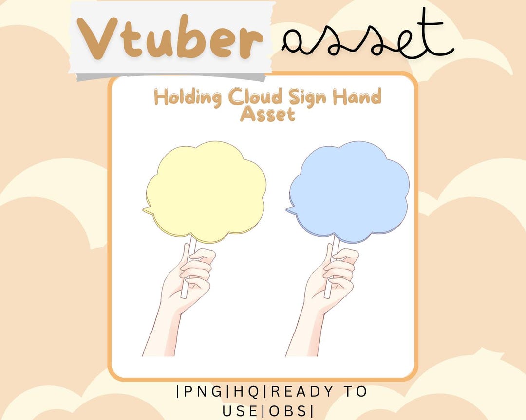 Vtuber Asset Hand Asset Holding Sign (2 Colors) OBS Streamlabs Vtube ...