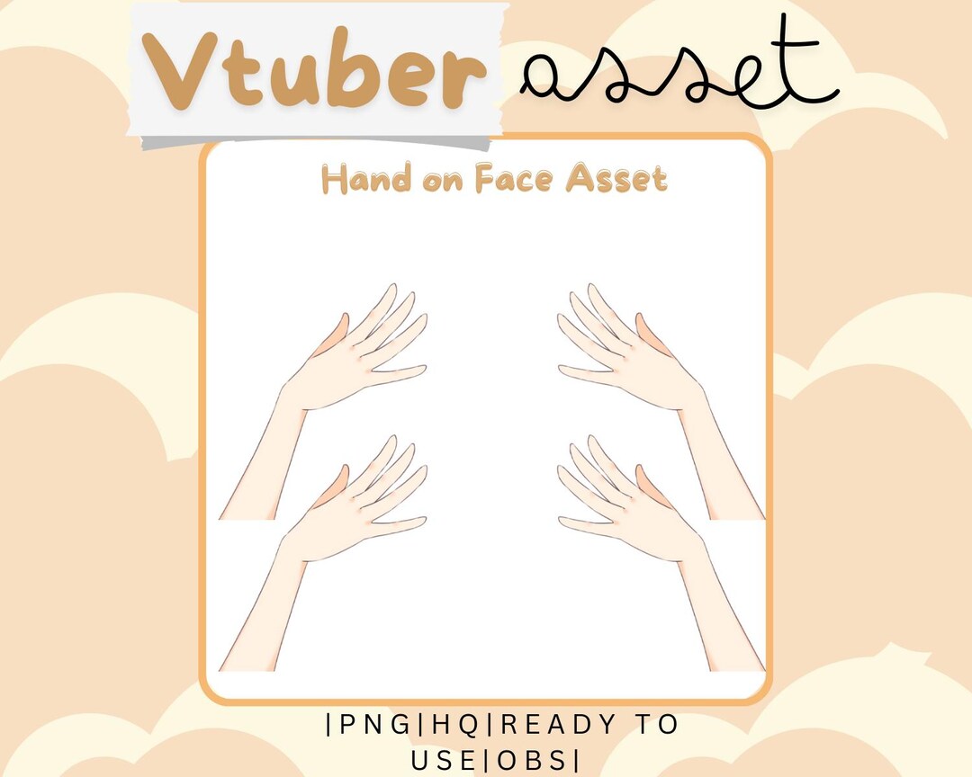 Vtuber Asset Hand on Face Hand Assets + Compatible in Vtube Studio OBS ...