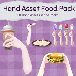 Vtuber Assets Food and Hand Asset Pack Hugging Flashlight Stream ...