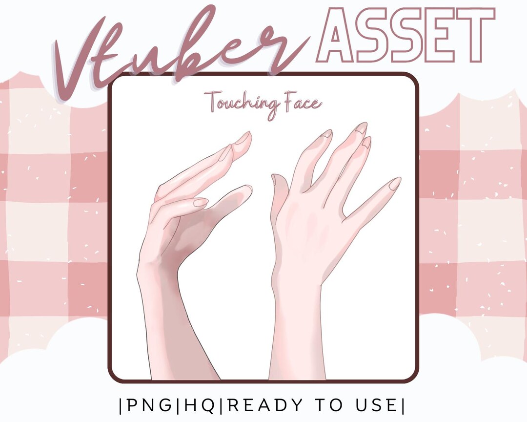 Vtuber Asset Touching Face Hand Asset OBS Streamlabs Vtube Studio ...