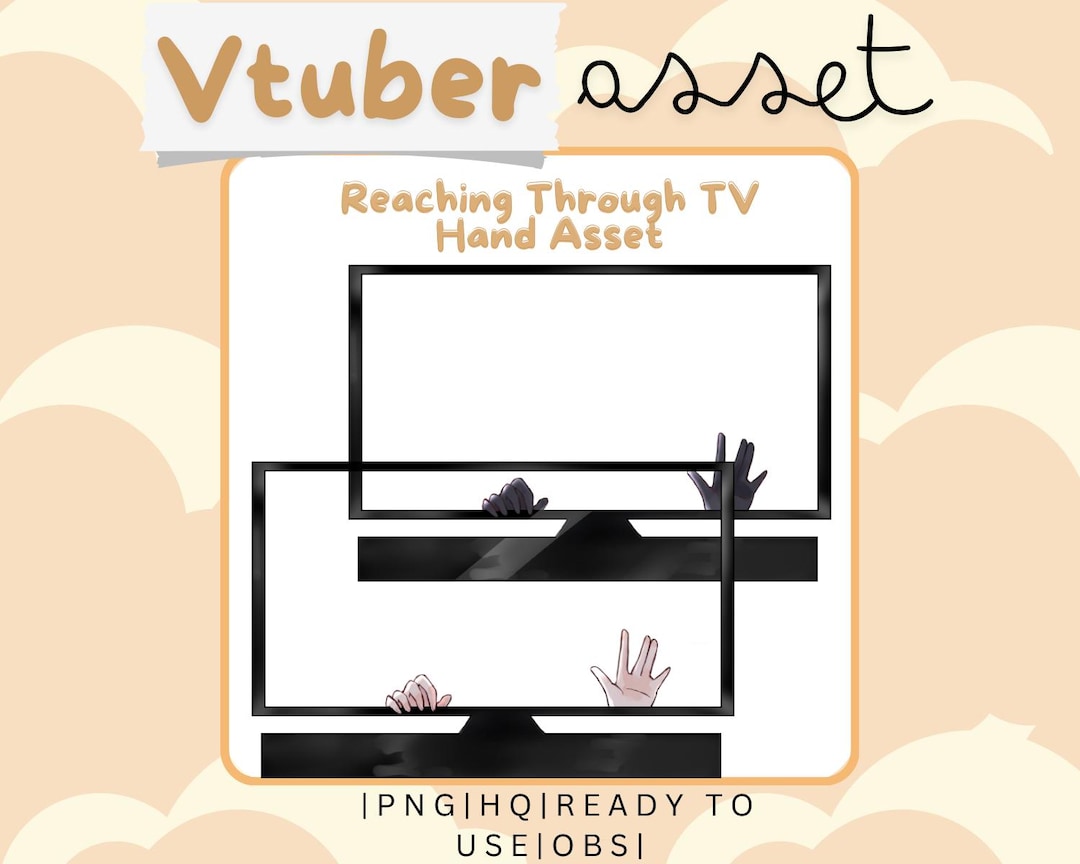 Vtuber Asset Hand Asset Reaching TV Touching Screen Customizable OBS Streamlabs Vtube Studio ...