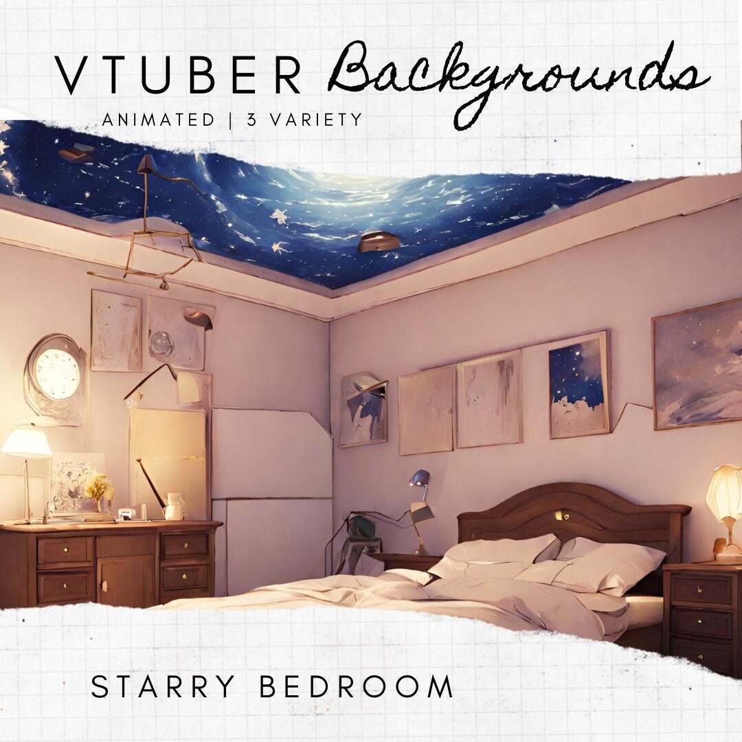 Animated Background for Vtuber Twitch Overlay Cozy Starry Sky Looped ...