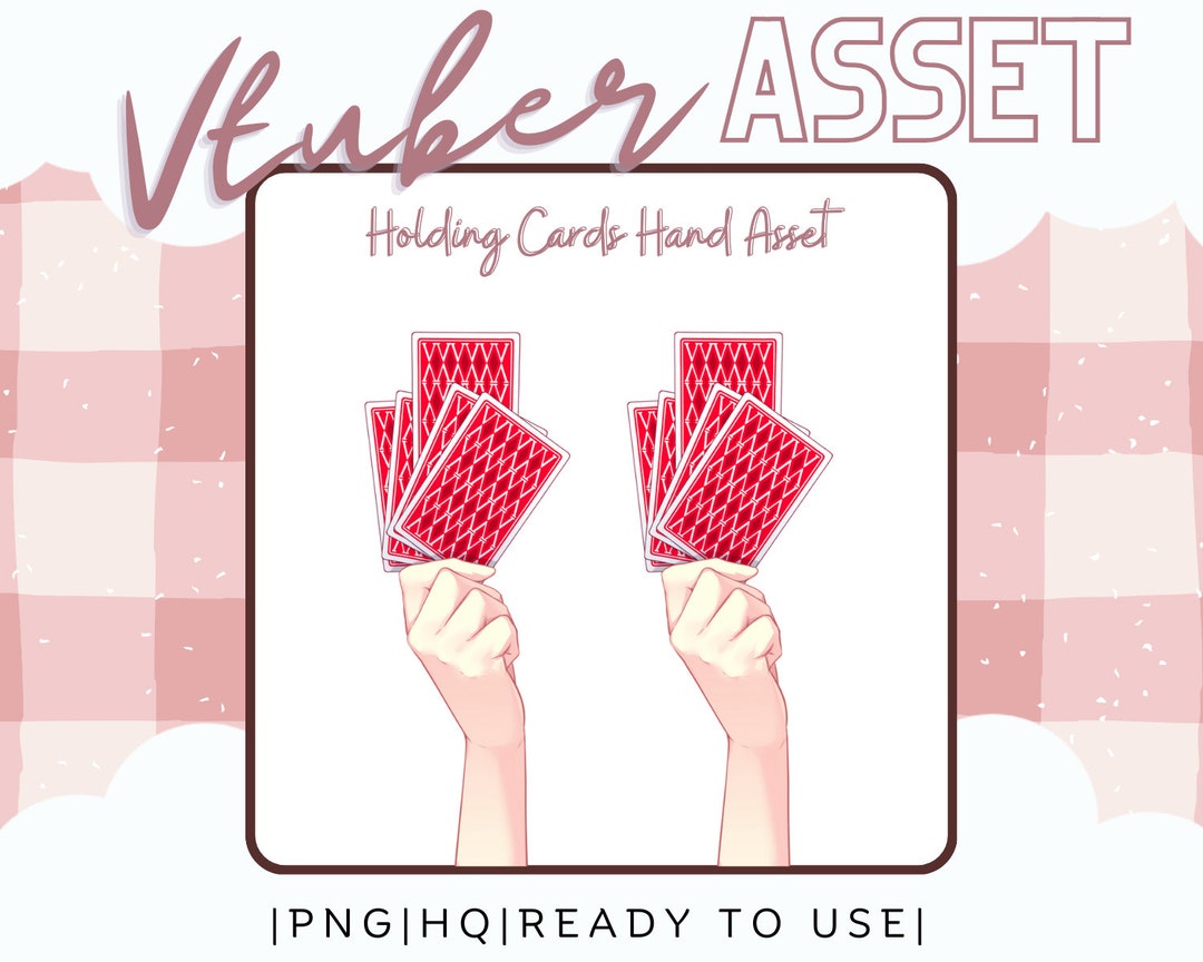 Vtuber Asset Holding Cards Hand Asset - Etsy