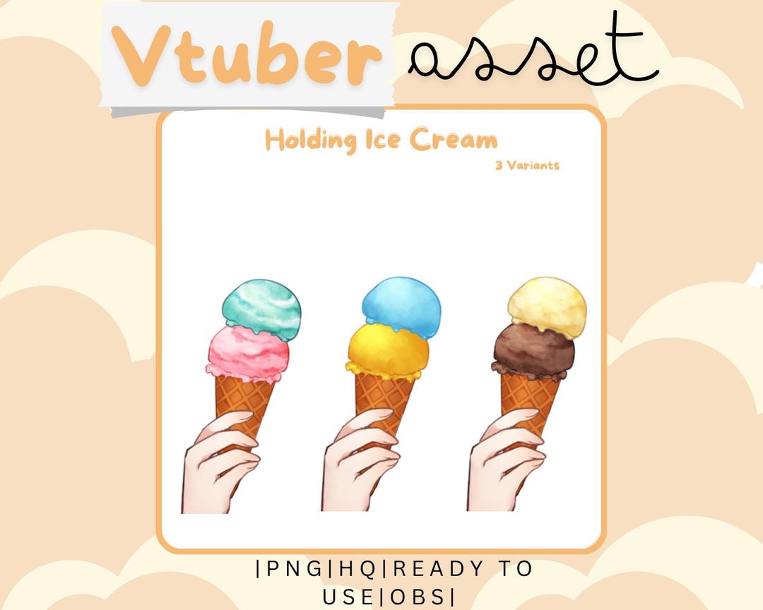 Vtuber Asset Holding Ice Cream Hand Asset Customizable + Compatible in ...