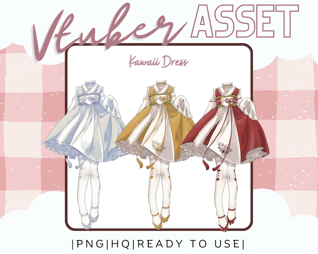 Vtuber Asset Clothes Full Body Kawaii Dress Asset - Etsy