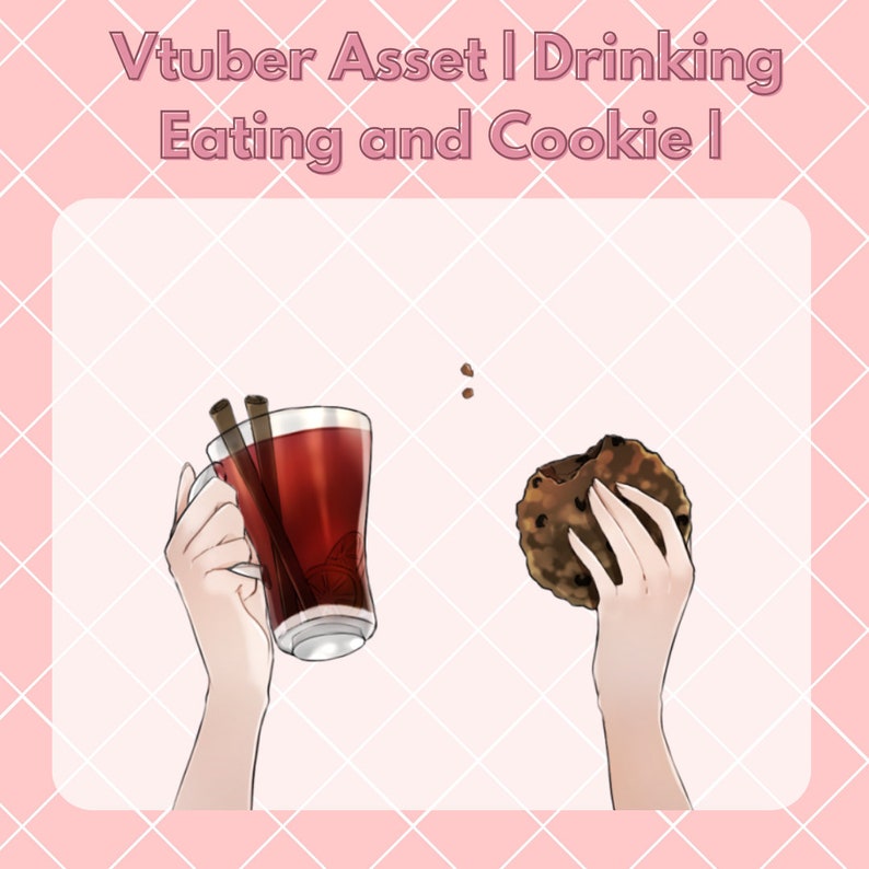 Vtuber Asset Hand Asset Drinking and Eating Cookie - Etsy