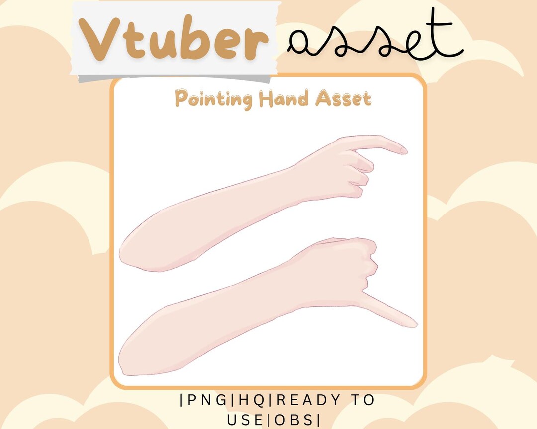 Vtuber Asset Hand Pointing Hand Asset Customizable OBS Streamlabs Vtube ...