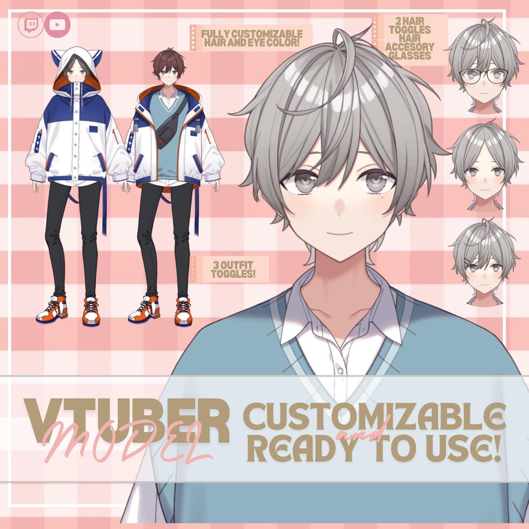 Vtuber Model Live2d - Male Vtuber - Limited - Ready Rigged - Fully ...