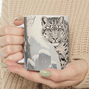 Snow Leopard Mug / Ukiyo-e Style Art / Animal Lover Gift - Etsy