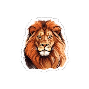 Lion Sticker / Regal Lion Portrait / Die-cut Vinyl Indoor Outdoor ...