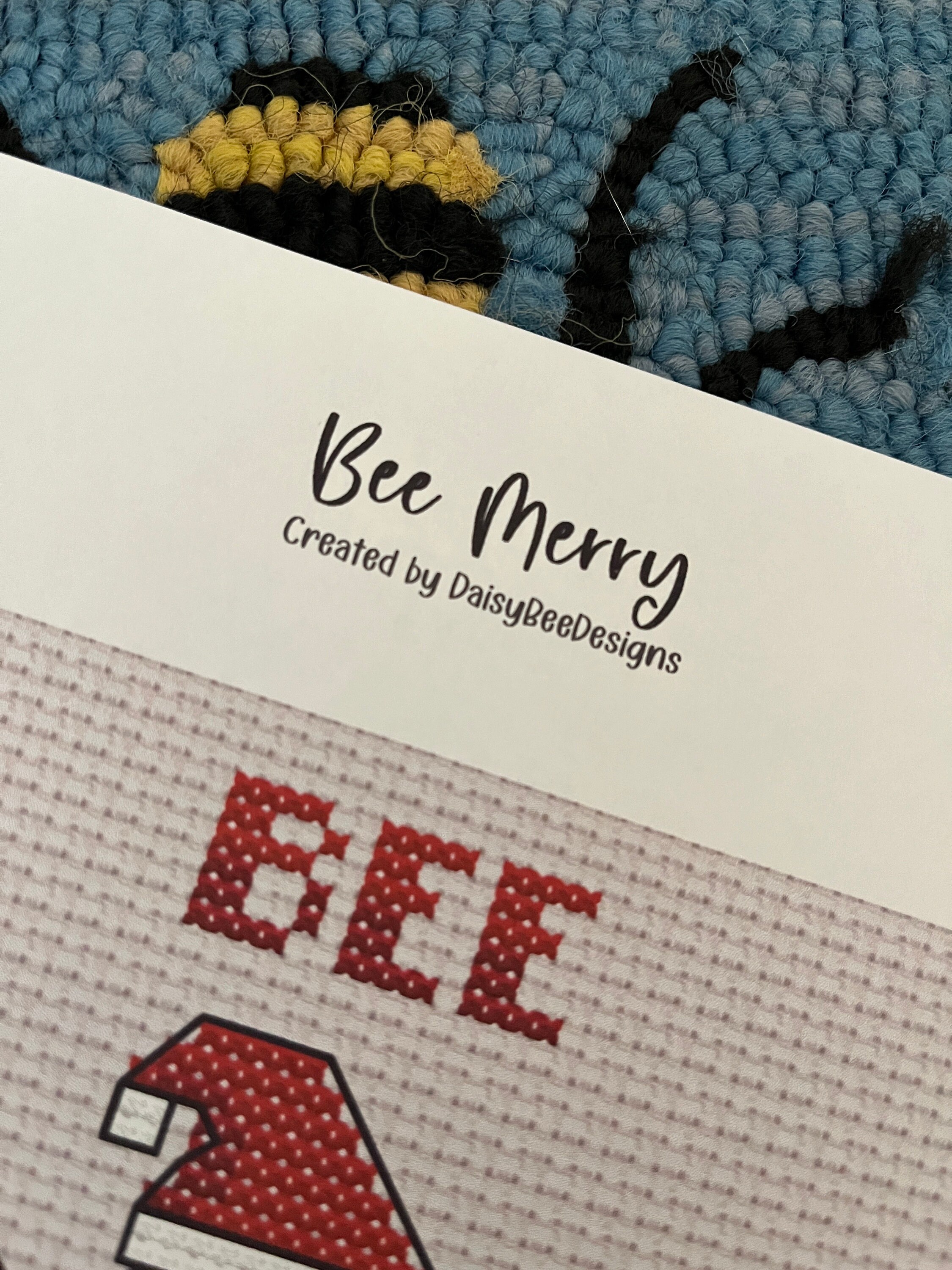 Bee Merry Cross Stitch Pattern | Christmas PDF Download | Holiday Bee ...
