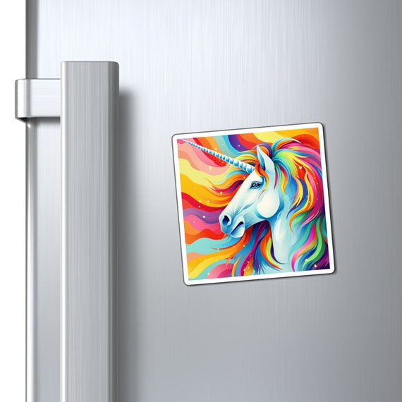 Shop - OurStickerbox.com - Rainbow Unicorn Magnet / Fridge Decor ...