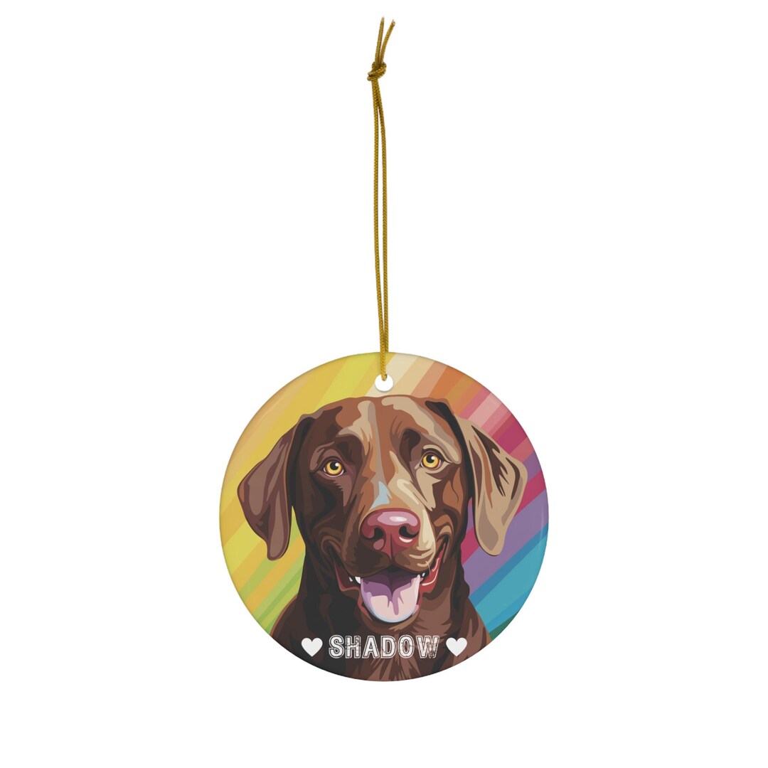 Personalized Chocolate Lab Ornament | Custom Dog Name | Christmas Gift ...