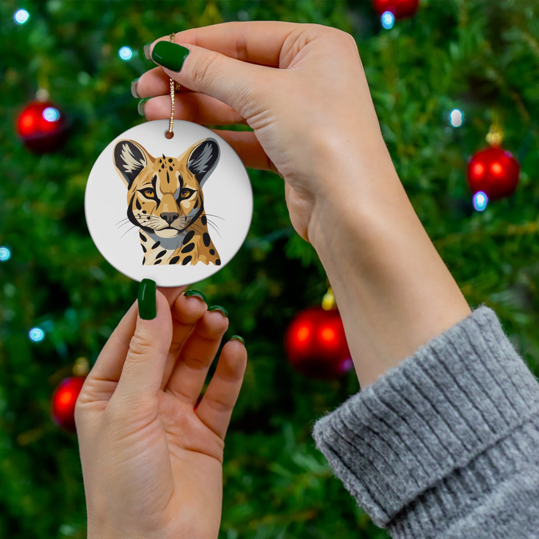 Serval Ceramic Ornament | 4 Shapes | African Cat | Wildlife Christmas ...