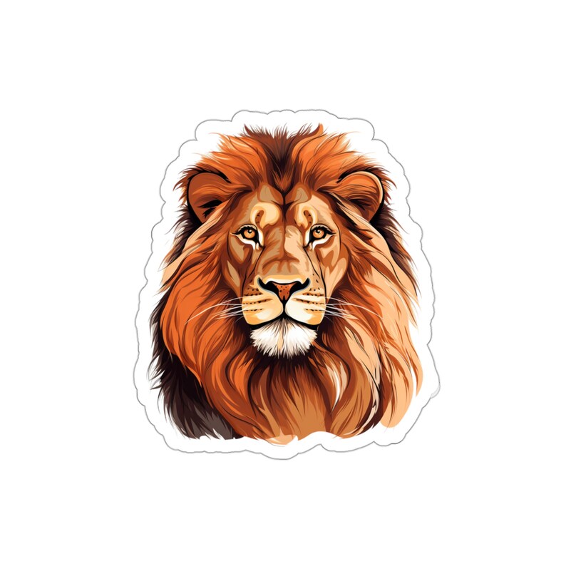 Lion Sticker / Regal Lion Portrait / Die-cut Vinyl Indoor Outdoor ...