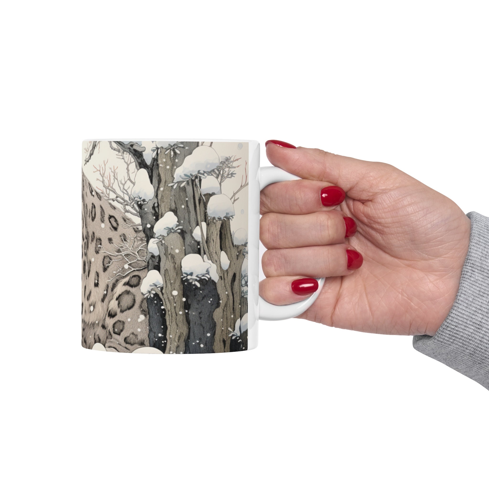 Snow Leopard Mug / Ukiyo-e Style Art / Animal Lover Gift - Etsy
