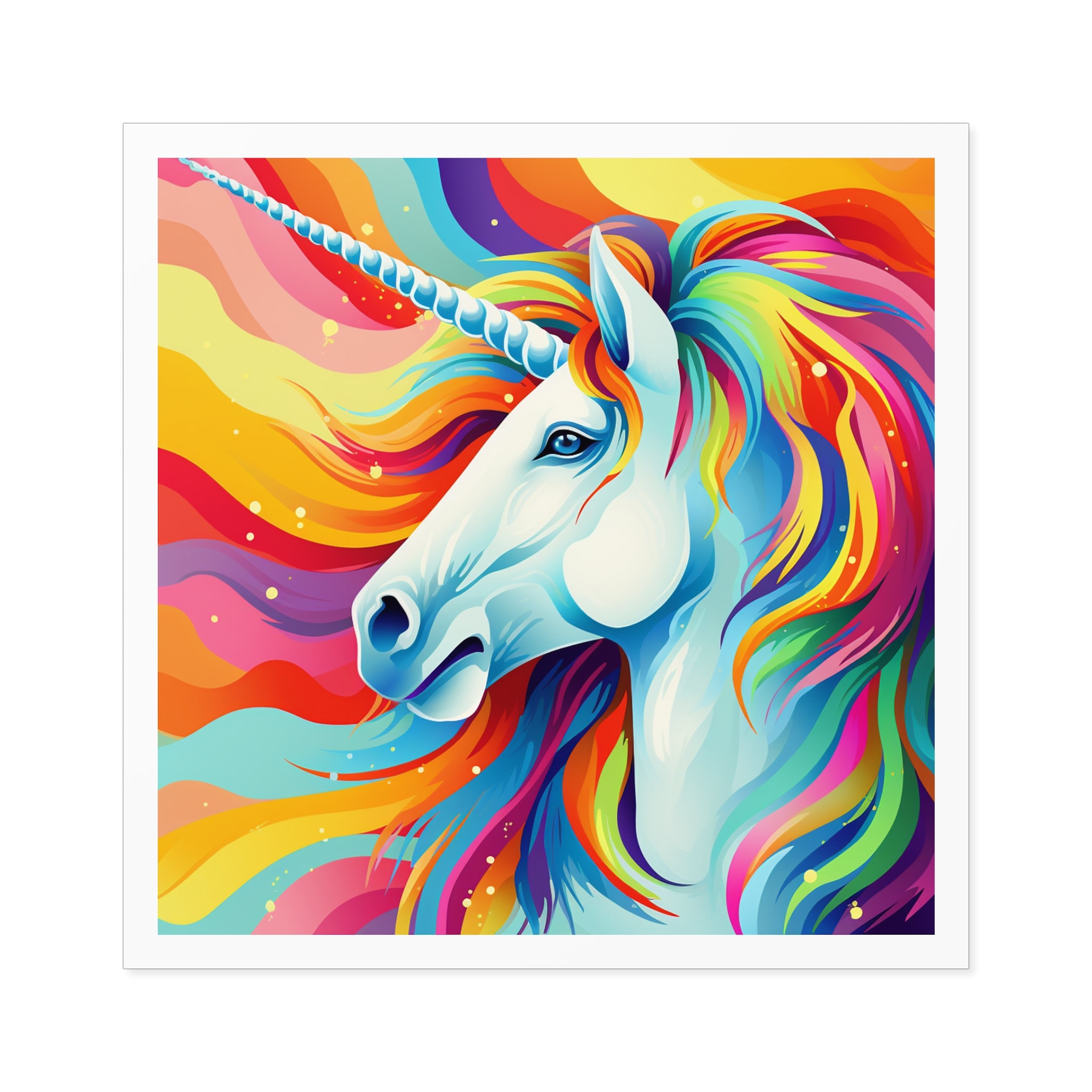 Rainbow Unicorn Square Sticker / Vinyl Indoor Outdoor / for Water ...