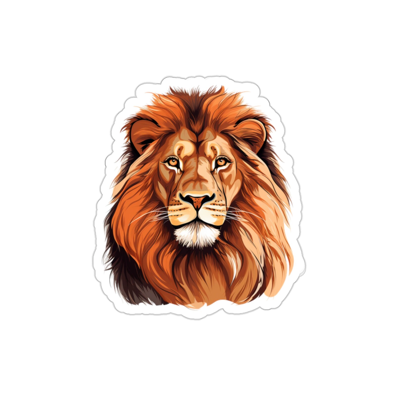 Lion Sticker / Regal Lion Portrait / Die-cut Vinyl Indoor Outdoor ...