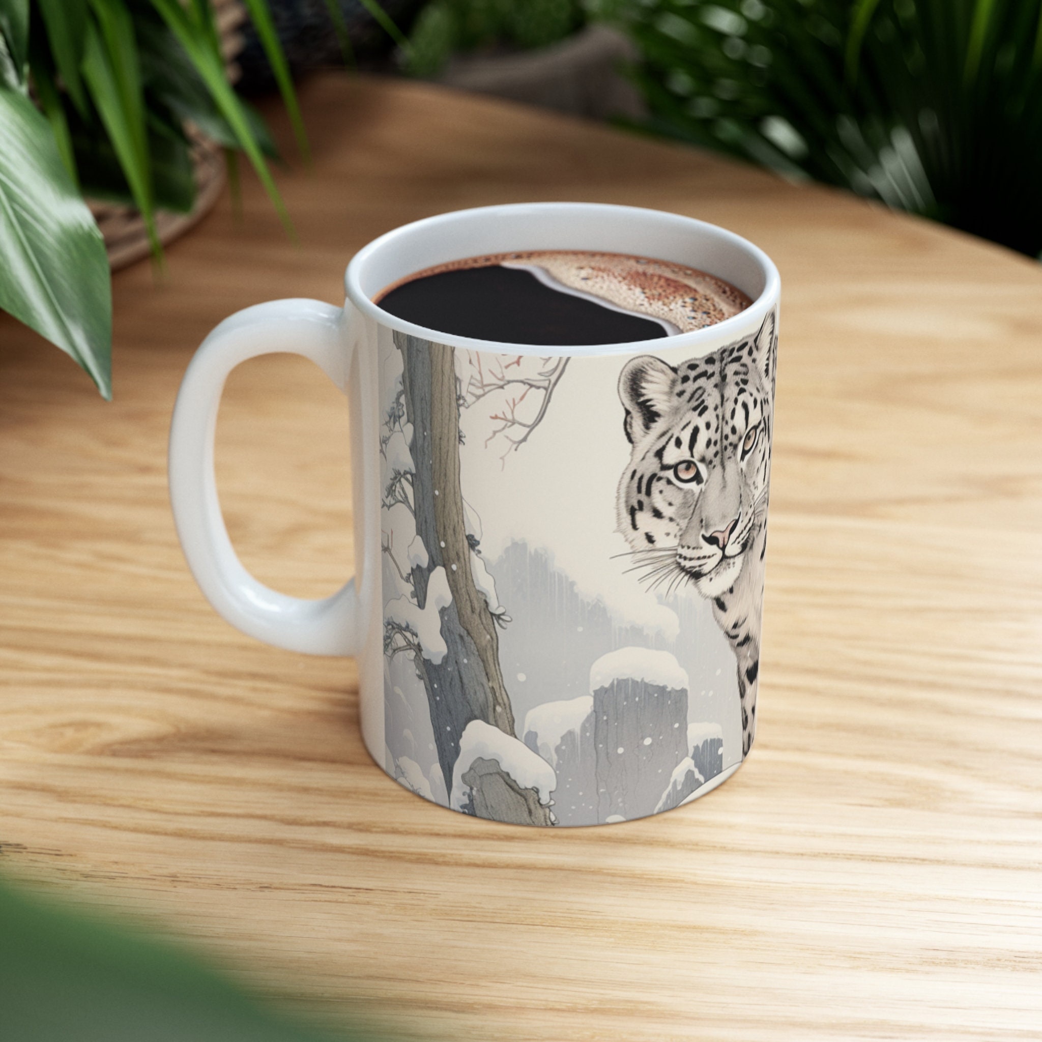 Snow Leopard Mug / Ukiyo-e Style Art / Animal Lover Gift - Etsy