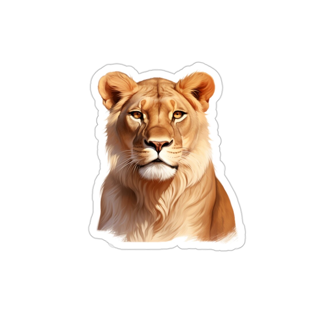 Lioness Sticker / Regal Lioness Portrait / Die-cut Vinyl / Water Bottle ...